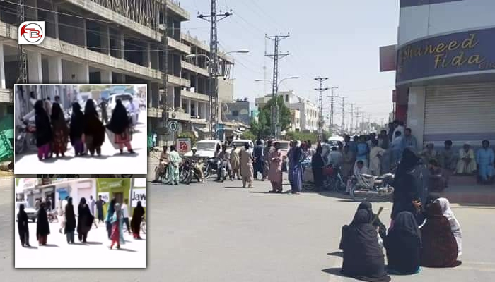 Kech: Women protest against forced labor by the army on Goldsmid's line ...