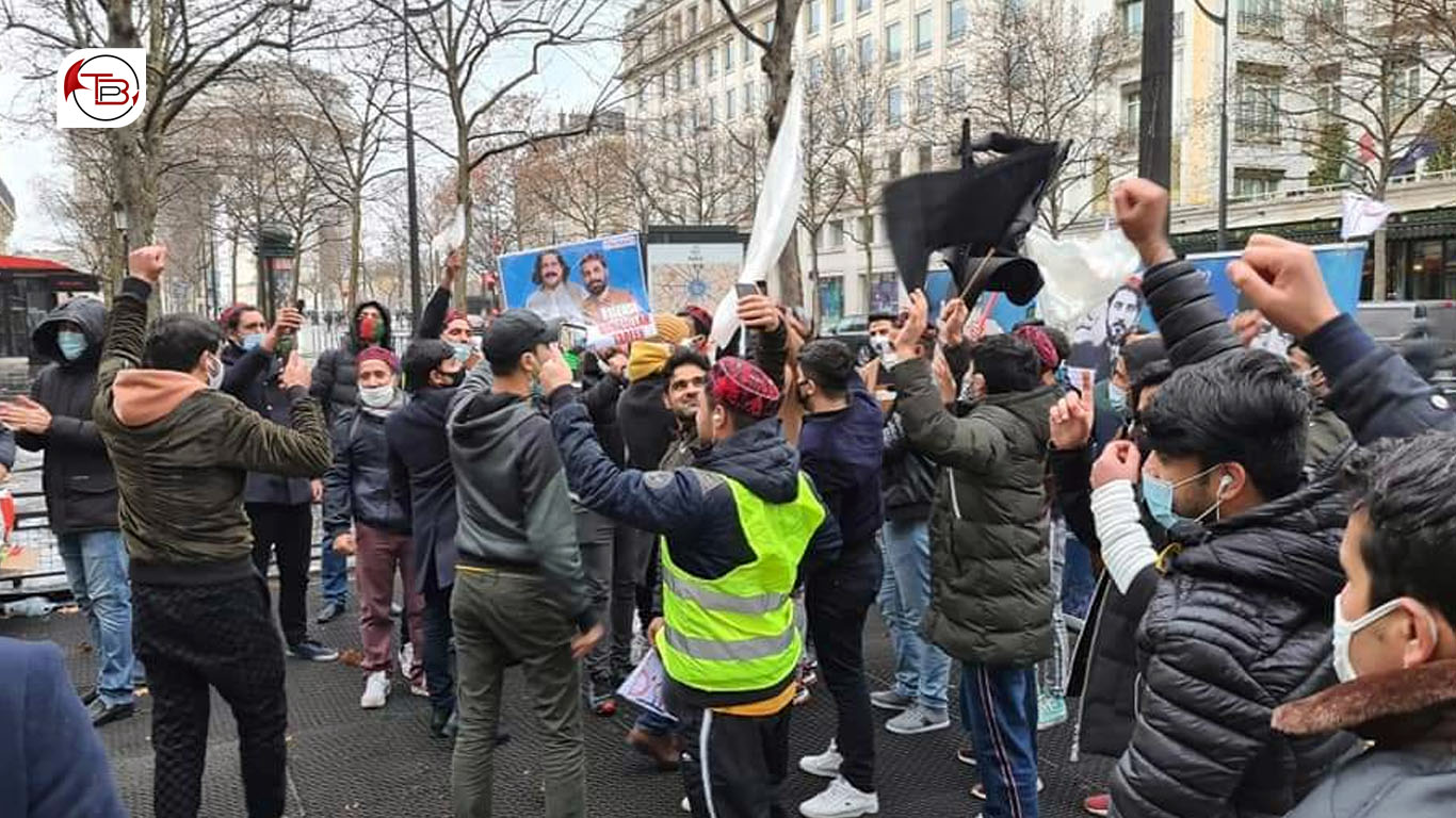 France: PTM holds protest in front of Pakistan embassy in Paris | The ...